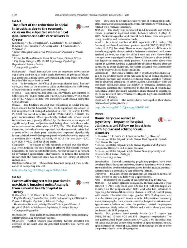 (PDF) Factors affecting restraint practices in psychiatric inpatient ...