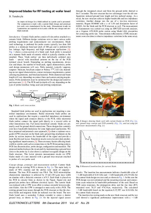 (PDF) Improved blades for RF testing at wafer level