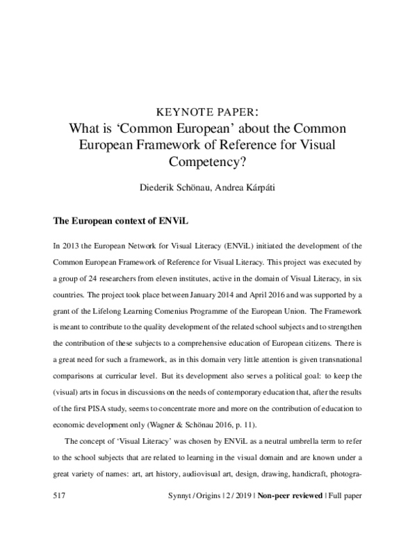 (PDF) What is ‘Common European’ about the Common European Framework of ...