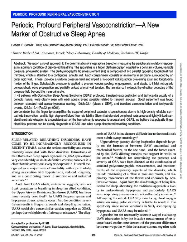 (PDF) Periodic, Profound Peripheral Vasoconstriction—A New Marker of ...