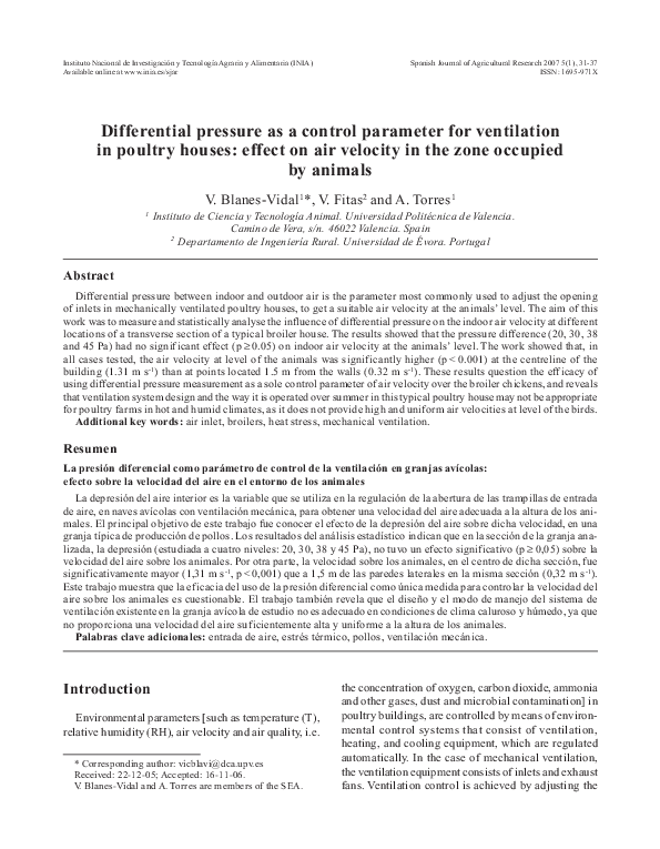 (PDF) Differential pressure as a control parameter for ventilation in ...