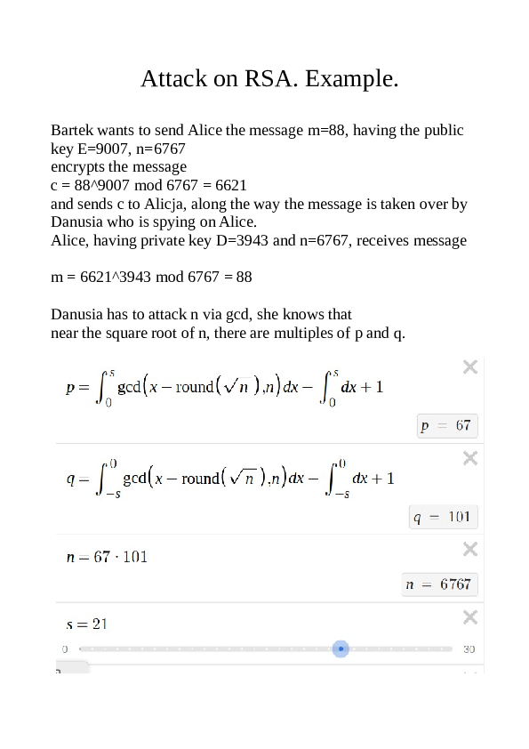 (PDF) Attack on RSA. Example