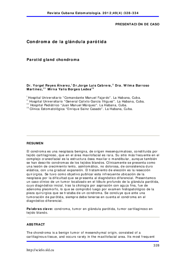 (PDF) Condroma de la glándula parótida