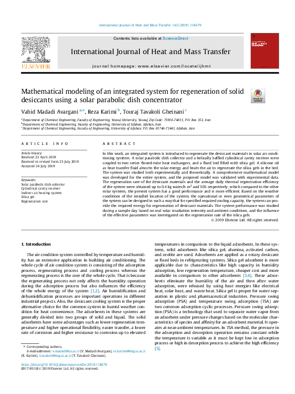 (PDF) Mathematical modeling of an integrated system for regeneration of ...