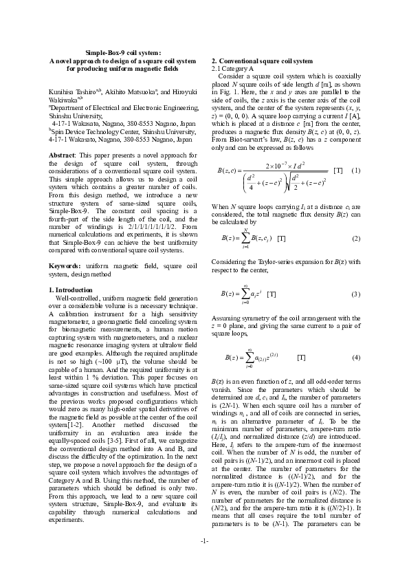 (PDF) Simple-Box-9 Coil System: A Novel Approach to Design of a Square ...