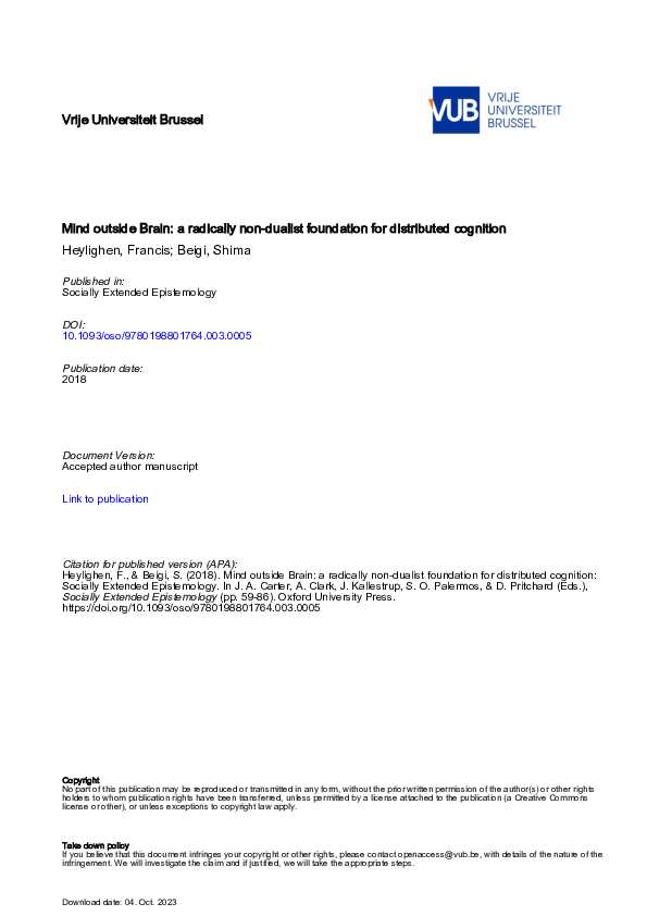 (PDF) Mind Outside Brain