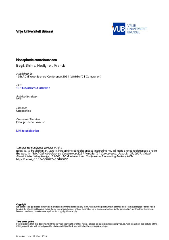 (PDF) Noospheric consciousness | Francis Heylighen - Academia.edu