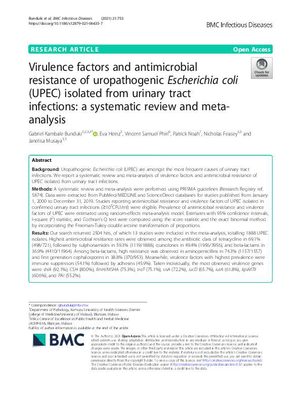 (PDF) Virulence factors and antimicrobial resistance of uropathogenic ...