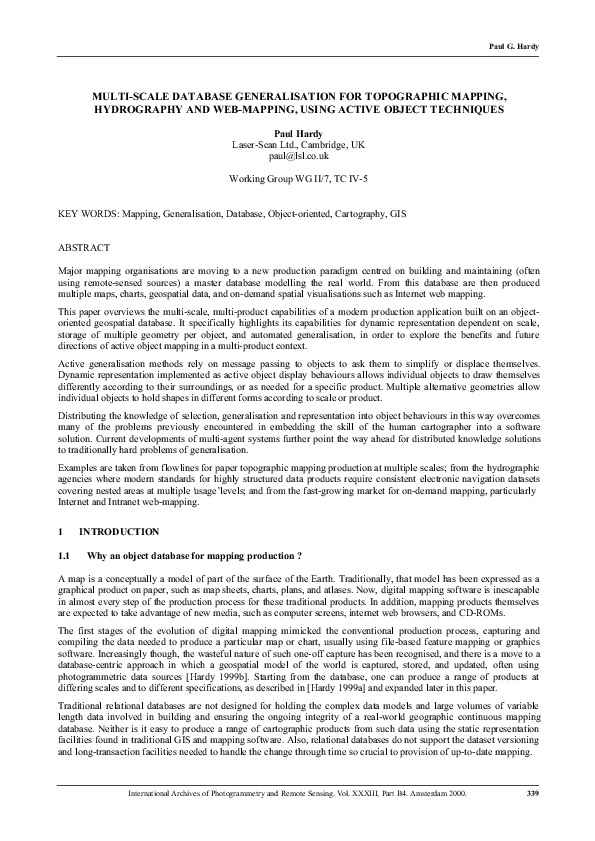 Pdf Multi Scale Database Generalisation For Topographic Mapping Hydrography And Web Mapping