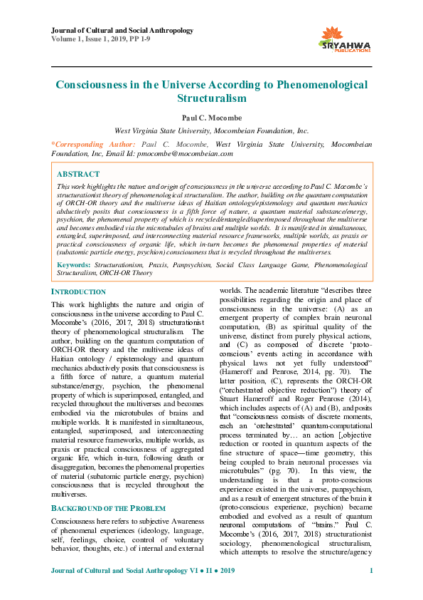 (PDF) This work highlights the nature and origin of consciousness in ...