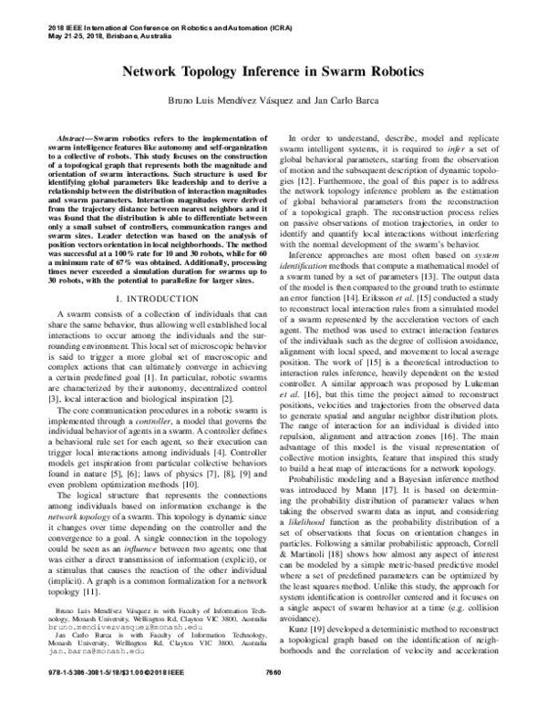 (PDF) Network Topology Inference in Swarm Robotics