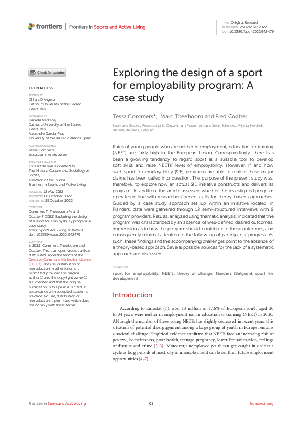 (PDF) Exploring the design of a sport for employability program: A case ...