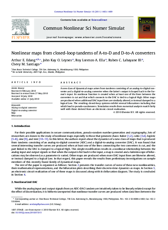 (PDF) Nonlinear maps from closed-loop tandems of A-to-D and D-to-A ...