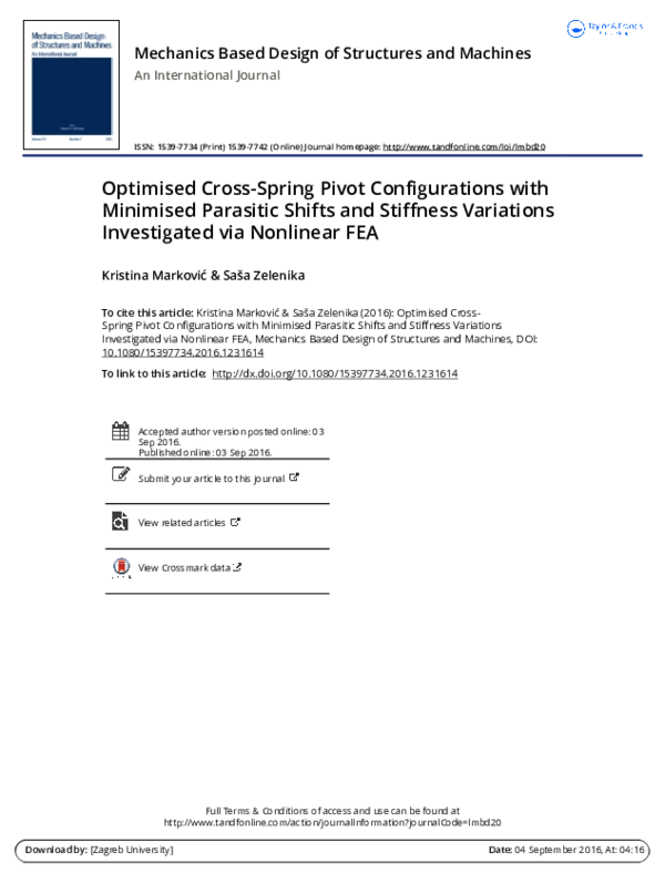 (PDF) Optimized cross-spring pivot configurations with minimized ...