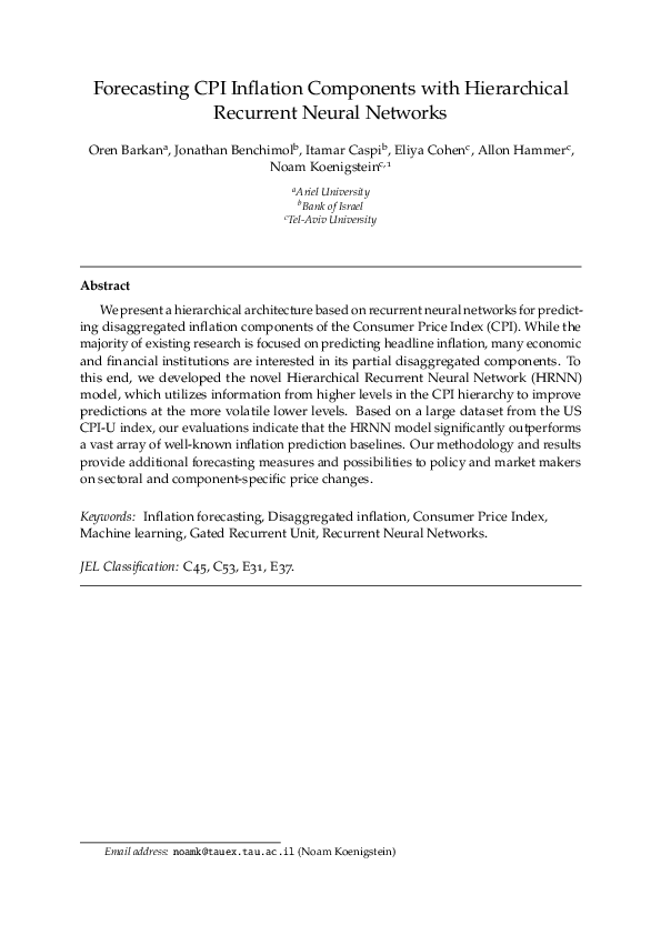 (PDF) Forecasting CPI Inflation Components with Hierarchical Recurrent ...