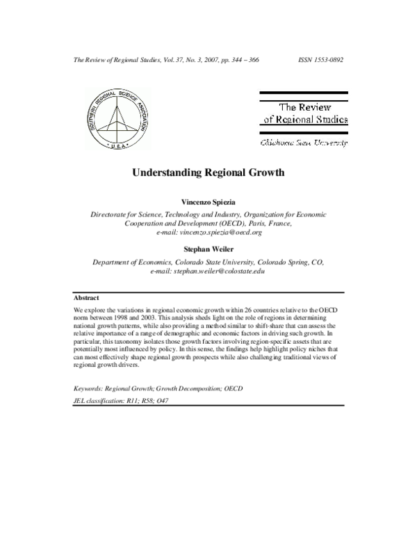 (PDF) Understanding Regional Growth