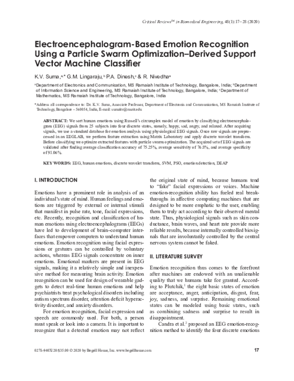 (PDF) Electroencephalogram-Based Emotion Recognition Using Random Forest