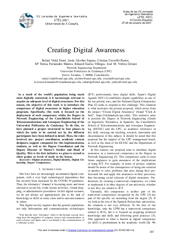 (PDF) Creating digital awareness