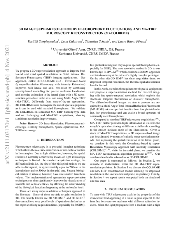(PDF) 3D Image Super-Resolution by Fluorophore Fluctuations and MA-TIRF ...