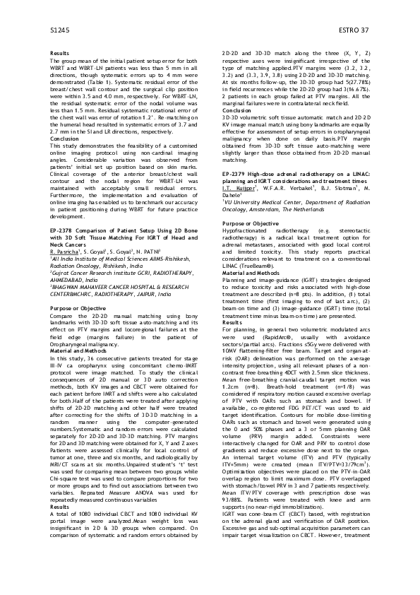 (PDF) EP-2378: Comparison of Patient Setup Using 2D Bone with 3D Soft ...