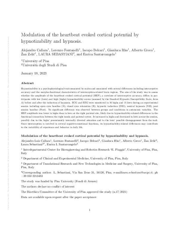 (PDF) Modulation of the heartbeat evoked cortical potential by ...
