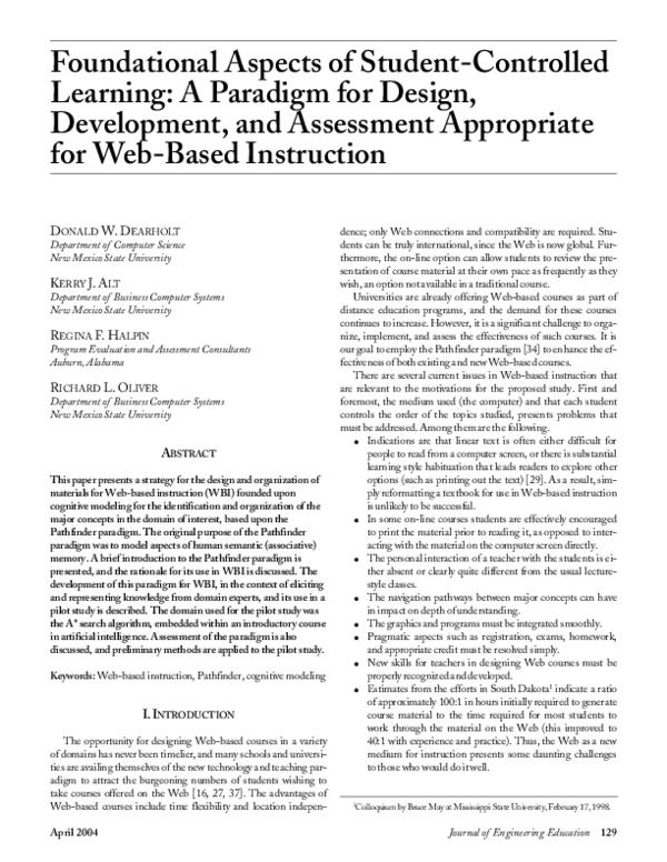 (PDF) Foundational Aspects of Student-Controlled Learning: A Paradigm ...