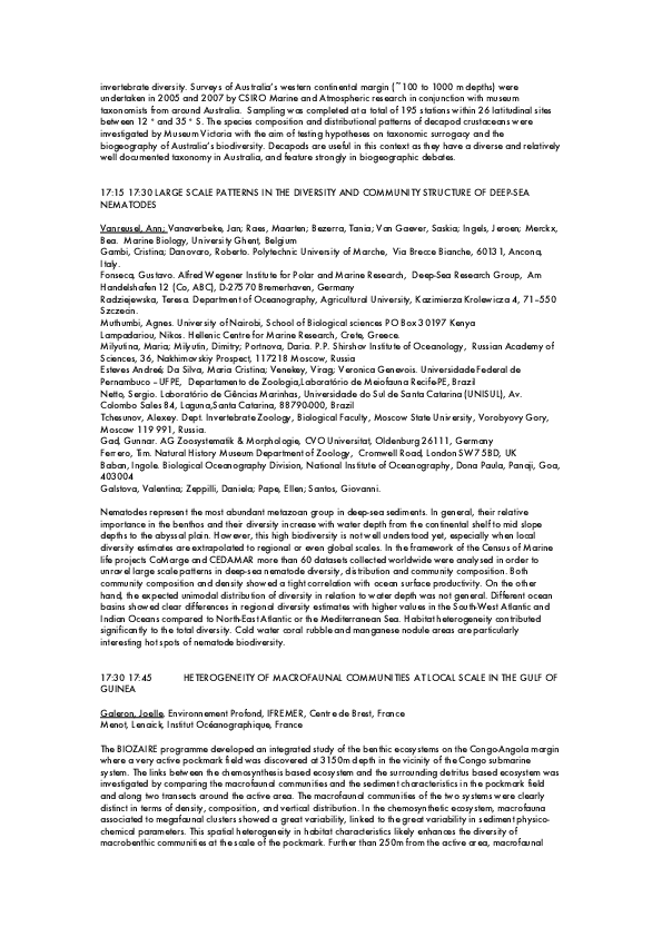 (PDF) Large scale patterns in the diversity and community structure of ...