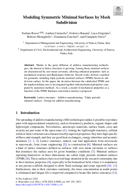(PDF) Modeling Symmetric Minimal Surfaces by Mesh Subdivision