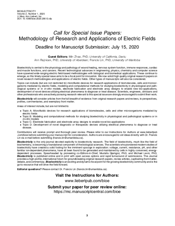 (PDF) Call for Special Issue Papers: Methodology of Research and ...