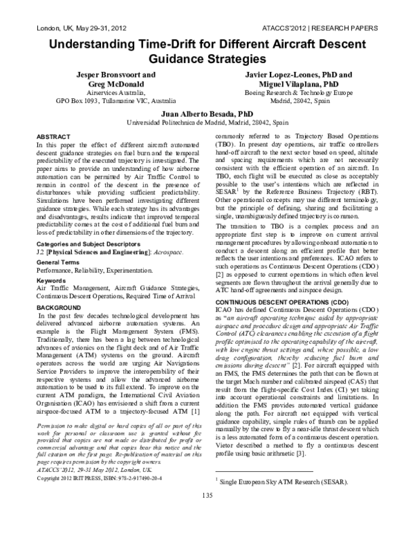 (PDF) Understanding time-drift for different aircraft descent guidance ... (PDF) Understanding time-drift for different aircraft descent guidance ...