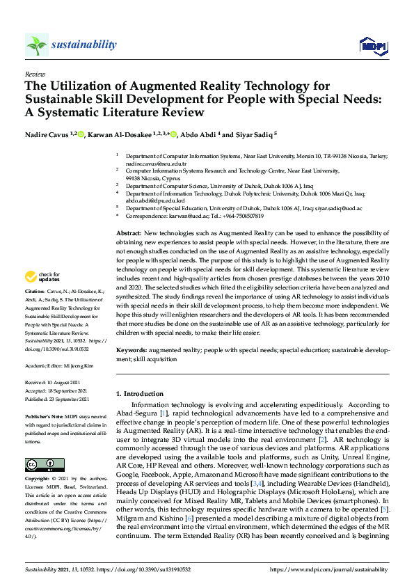 (PDF) The Utilization of Augmented Reality Technology for Sustainable Skill Development for ...
