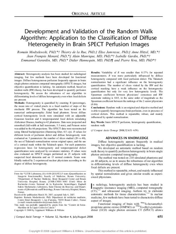 Pdf Development And Validation Of The Random Walk Algorithm