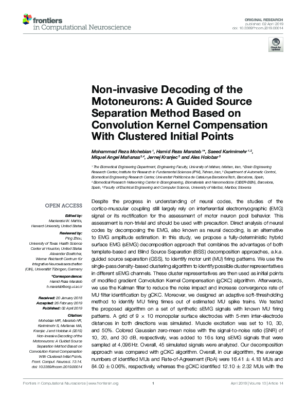 (PDF) Non-invasive Decoding of the Motoneurons: A Guided Source ...