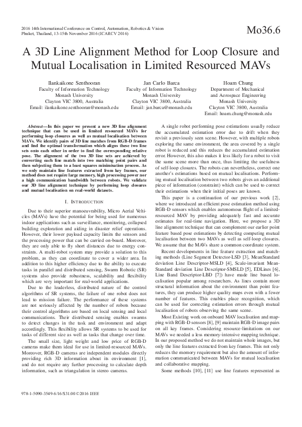 (PDF) A 3D line alignment method for loop closure and mutual ...