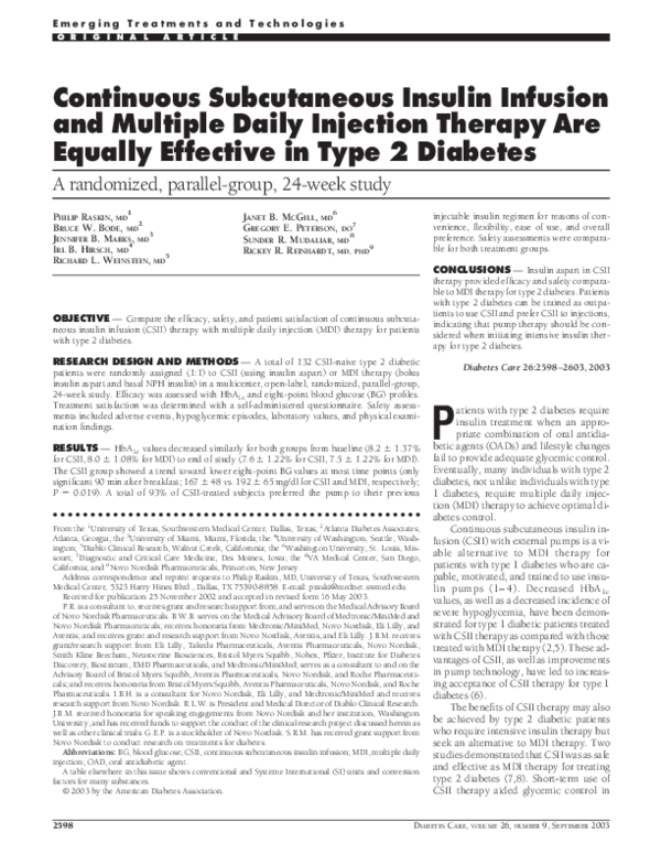 (PDF) Continuous subcutaneous insulin infusion and multiple dose ...