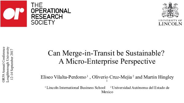 (PPT) Can merge-in-transit be sustainable? A micro-enterprise perspective