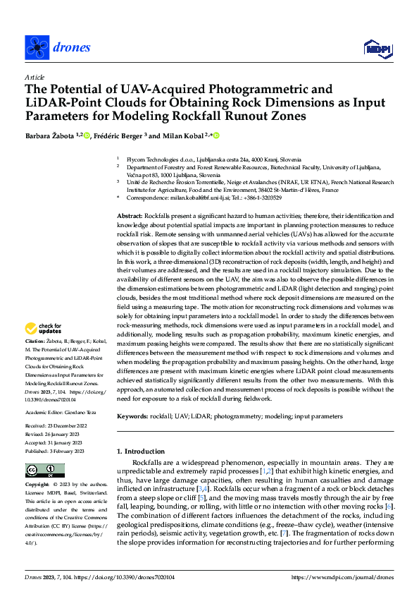 (PDF) The Potential of UAV-Acquired Photogrammetric and LiDAR-Point Clouds for Obtaining Rock ...