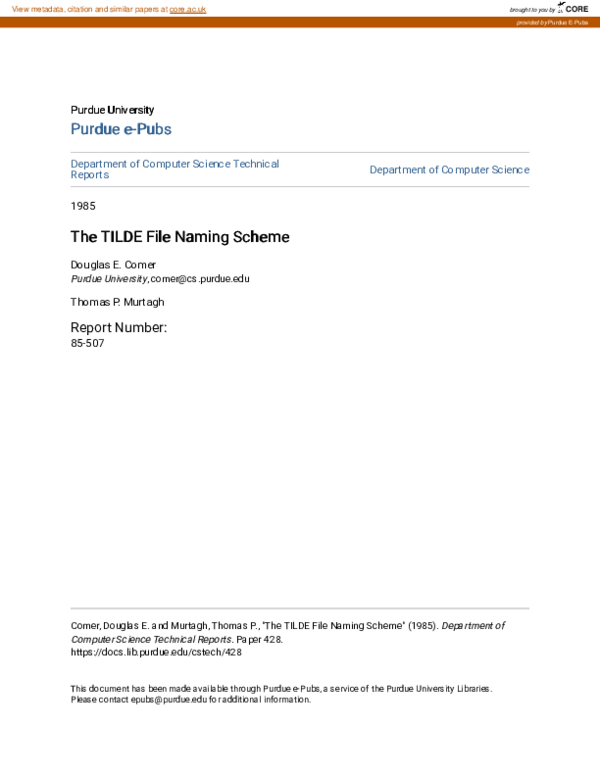 (PDF) The TILDE File Naming Scheme