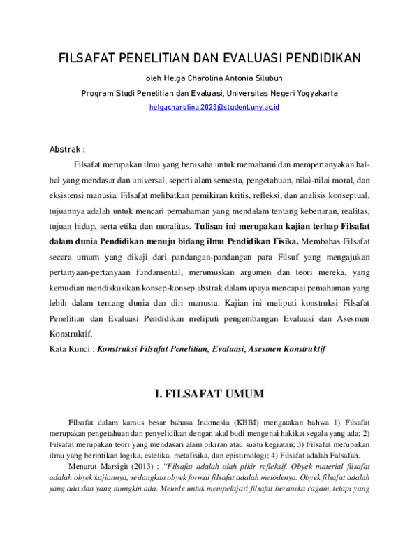 (PDF) FILSAFAT PENELITIAN DAN EVALUASI PENDIDIKAN