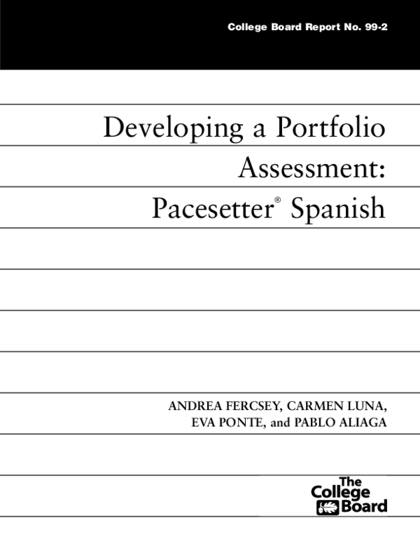(PDF) Developing a Portfolio Assessment: Pacesetter Spanish