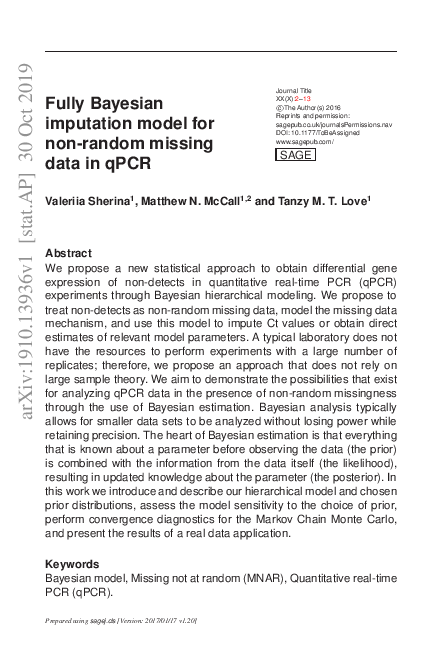 (PDF) Fully Bayesian imputation model for non-random missing data in qPCR