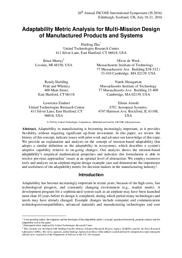 (PDF) Adaptability Metric Analysis for Multi-Mission Design of ...