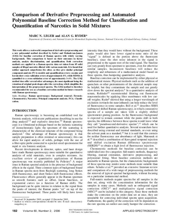 (PDF) Comparison of Derivative Preprocessing and Automated Polynomial ...