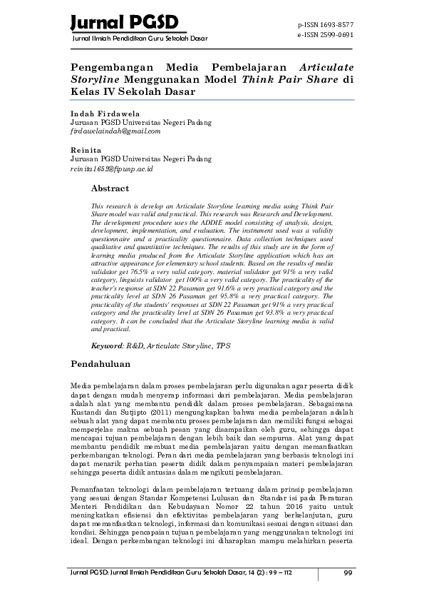 (PDF) Pengembangan Media Pembelajaran Articulate Storyline Menggunakan Model Think Pair Share di ...