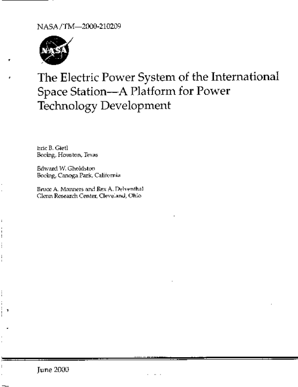 (PDF) The electric power system of the International Space Station-a platform for power ...
