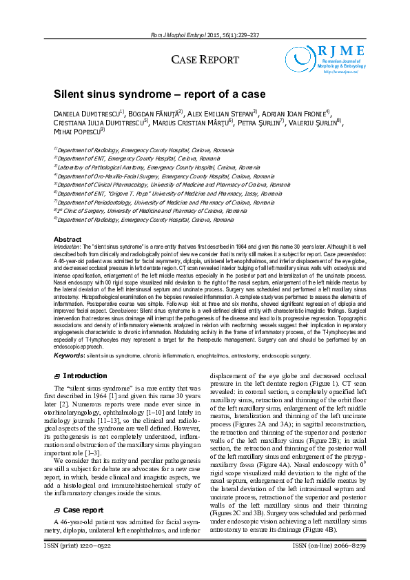 (PDF) Silent sinus syndrome - report of a case