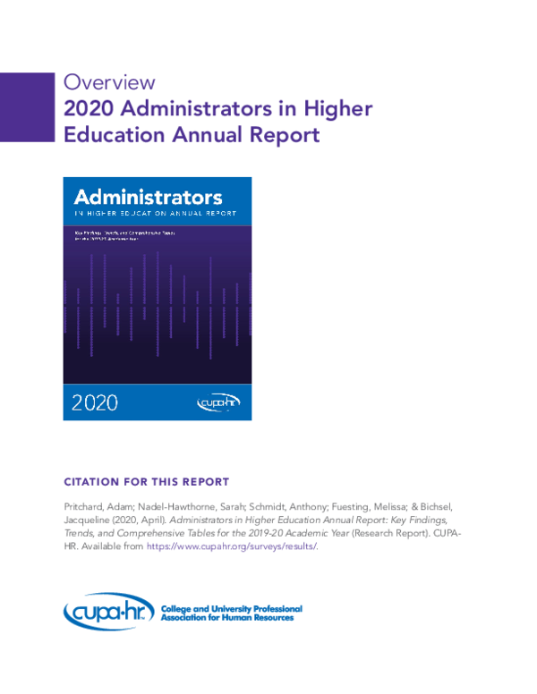 (PDF) Administrators in Higher Education Annual Report: Key Findings ...