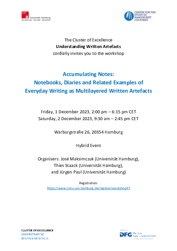 (PDF) Accumulating Notes: Notebooks, Diaries and Related Examples of ...