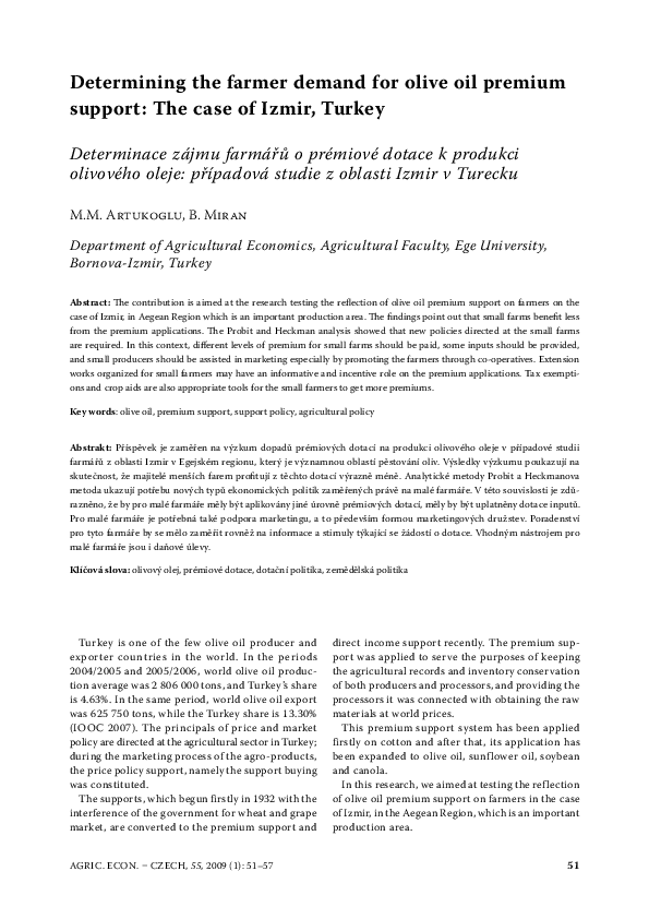 (PDF) Determining the farmer demand for olive oil premium support: The ...