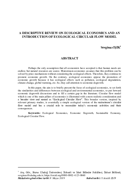 (PDF) A Descriptive Review on Ecological Economics and an Introduction ...